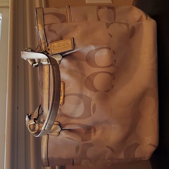 Coach | Bags | Coach Neutral Metallic Tote | Poshmark